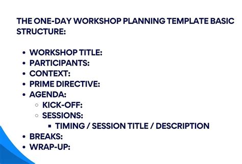 Facilitate With Confidence Essential One Day Workshop Planning Template