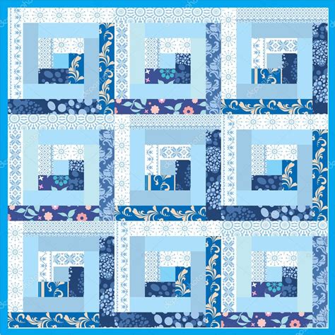 Blue Patchwork Quilt Stock Vector Image By ©irmairma 12419821