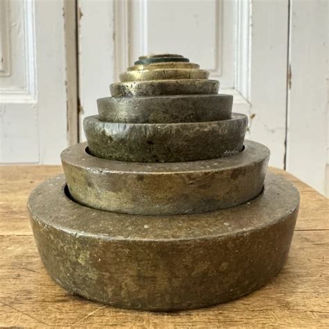 Vintage Brass Weights Graduated Including Avery As Found £3200