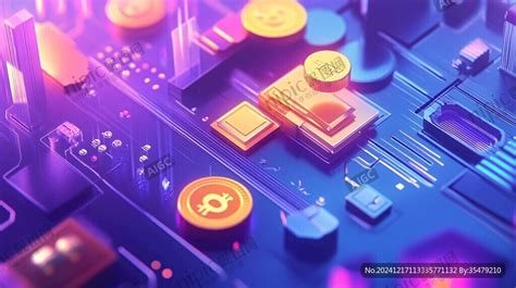 Ai创作图区块链设计稿 加密货币交易所 芯片科技集成电路 半导体芯片 Lowpoly风格 数字币 加密币 2点5d插画 数字货币交易 去中心化交易所 去中心化金融 元宇宙科技背景素材 去中心化