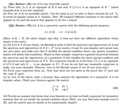 Solved Q1 Factor 25 Let B Be Any Invertible Matrix A