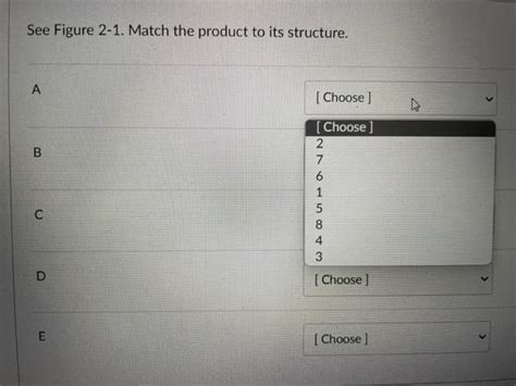 solved see figure 2 1 match the product to its structure a
