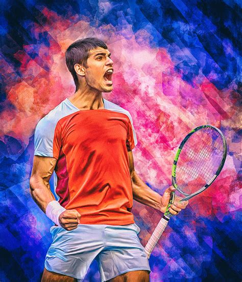 Carlos Alcaraz Come On Roar Gesture Us Open 2022 Digital Artwo