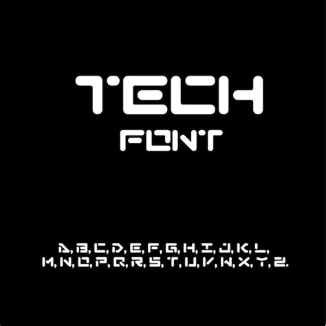 Premium Vector Tech Font