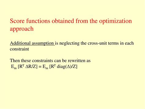 Ppt Score Functions Under The Optimization Approach Work Session On Statistical Data Editing