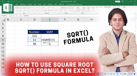 How To Use Square Root Sqrt Formula In Excel Excel Youtube