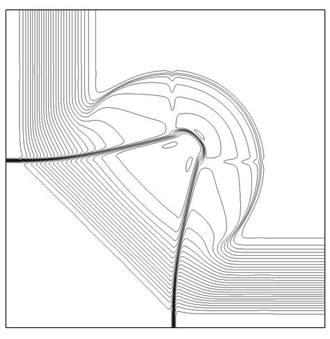 Density Contour For 2d Riemann Problems With Case 2 Initial Condition