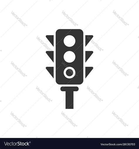 Semaphore Icon In Flat Style Traffic Light Vector Image
