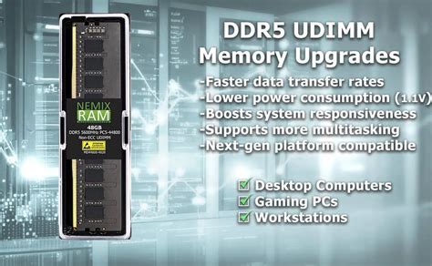 Nemix Ram 96gb 2x48gb Ddr5 4800mhz Pc5 38400 2rx8 1 1v Cl40 288 Pin