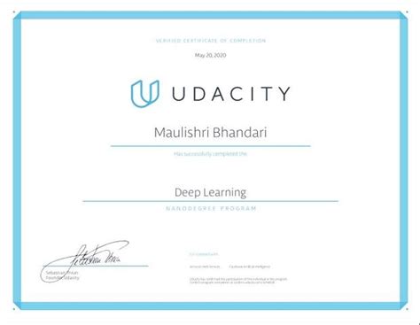 Maulishri Bhandari On Linkedin Udacity Nanodegree Ai Deeplearning Python Datascience