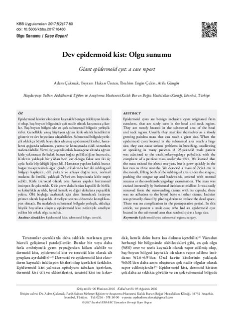 Pdf Giant Epidermoid Cyst A Case Report