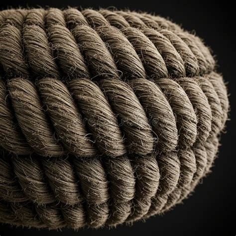 Thick Tightly Woven Rope Made Of Natural Fibers Displaying A Rough