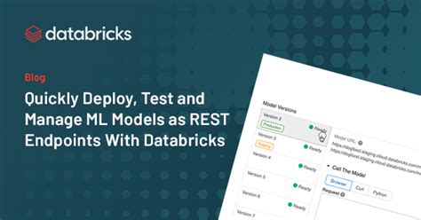 How To Quickly Deploy Test And Manage Ml Models As Rest Endpoints With Databricks The