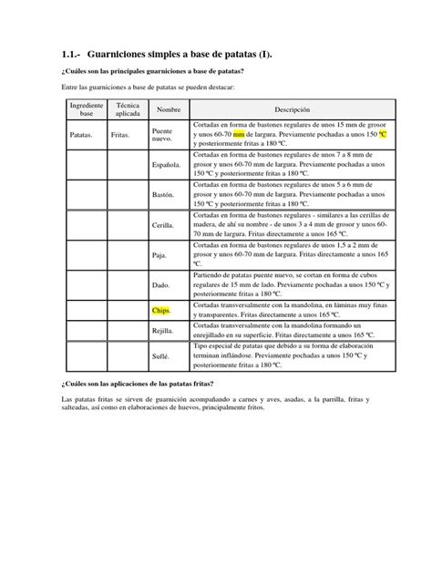 Guarniciones Simples A Base De Patatas Descargar Gratis Pdf Fritura