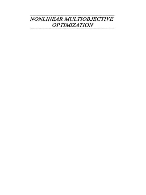 Kaisa Miettinen Nonlinear Multiobjective Optimization Pdf Mathematical Optimization