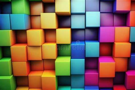Abstract Background Of Cube Blocks Wall Stacking Design Stock Illustration Illustration Of