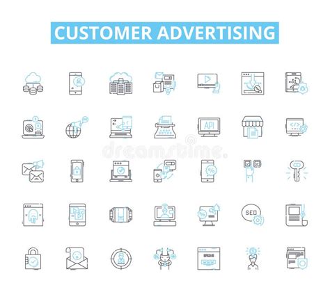 Customer Advertising Linear Icons Set Targeting Segmentation Personalization Messaging