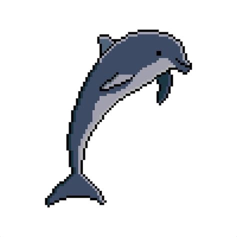 Premium Vector Dolphin Jump In Pixel Art Vector Illustration