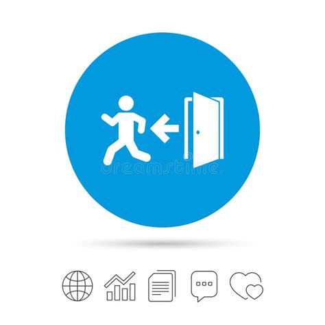 Emergency Exit Sign Icon Door With Left Arrow Stock Vector