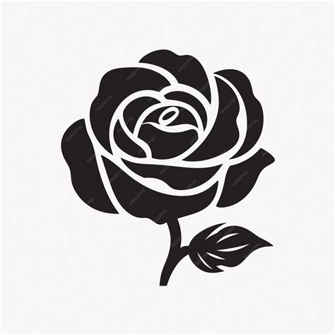 Elegant Black Rose Silhouette Design Premium Ai Generated Vector