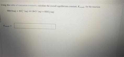 Solved Using This Table Of Ionization Constants Calculate