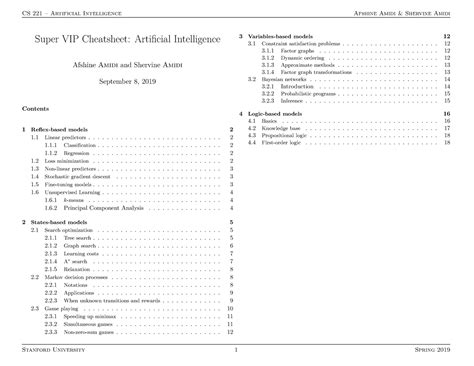 Super Cheatsheet Artificial Intelligence Super Vip Cheatsheet Artificial Intelligence 21 A