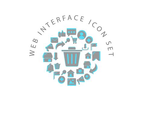 Web Interface Icon Set Design On White Background 10743429 Vector Art