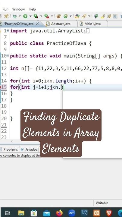 Finding Duplicate Elements Short Programming Java Youtube