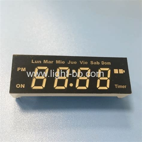 Customized Yellow Green 4 Digit 7 Segment Led Clock Display Common Anode For Digital Timer