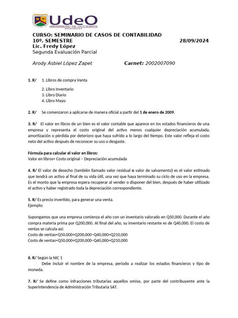Exa Tributación Arody López Pdf Depreciación Impuestos