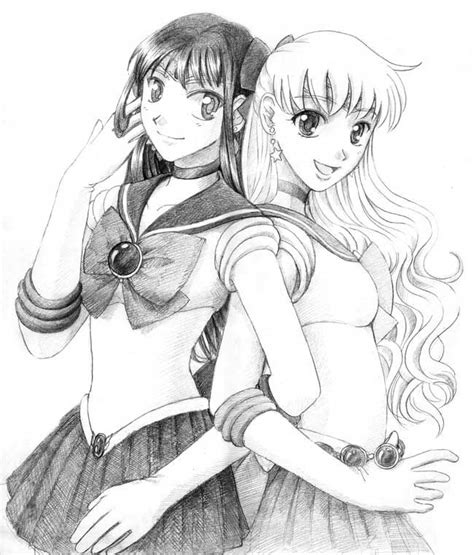Sailor Mars And Sailor Venus By Skimlines Sailor Mars Sailor Venus