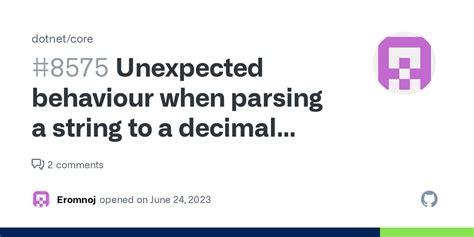 Unexpected Behaviour When Parsing A String To A Decimal Number On