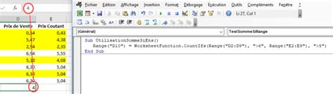 Vba Fonctions Nbsi Et Nbsiens Automate Excel