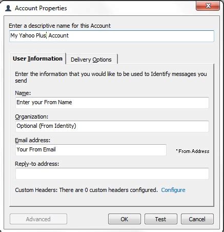 Yahoo Plus Email Settings