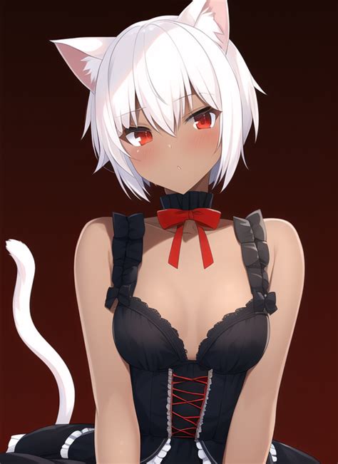 Rule 34 Ai Generated Bottom Cat Ears Cat Tail Catboy Catgirl Nyekomei White Hair 7196396