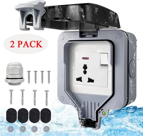 Ip66 Waterproof Sockets Double Socket 13a Outdoor Wall Power Socket