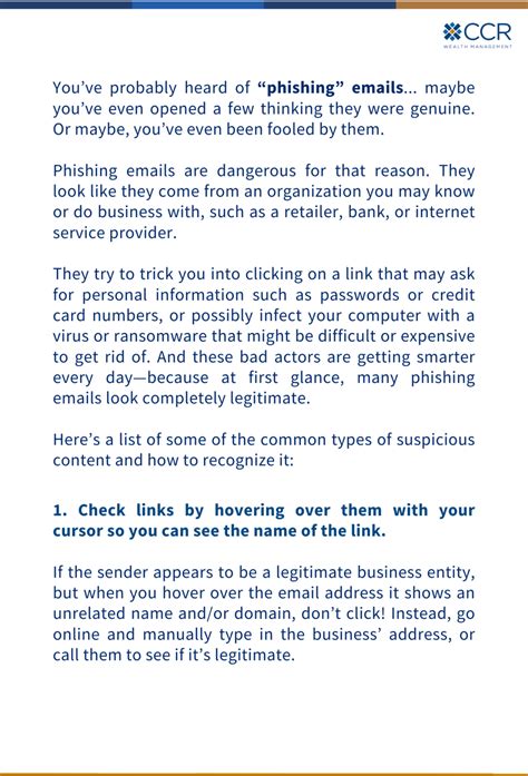 Recognizing Phishing Emails Ccr Wealth Management