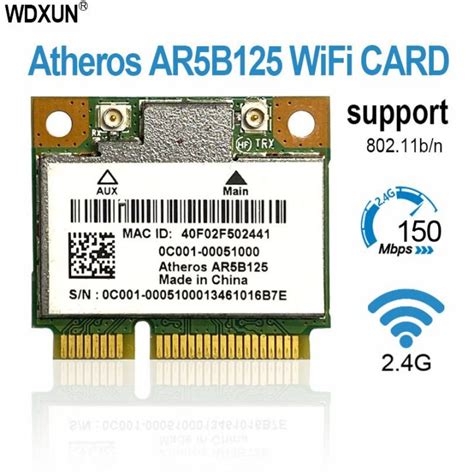 Atheros AR5B125 AR9485 Half Mini PCIE 2.4G Wifi Wireless Network Card ...