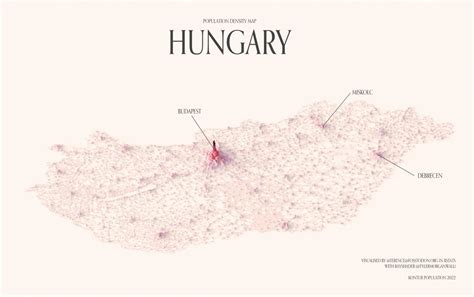Population Density Map Of Hungary By Maps On The Web