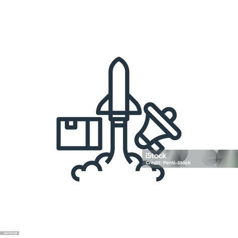 흰색 배경에서 격리된 시작 벡터 아이콘입니다 개요 웹 사이트 디자인 및 모바일 응용 프로그램 개발을위한 얇은 라인 시작 아이콘