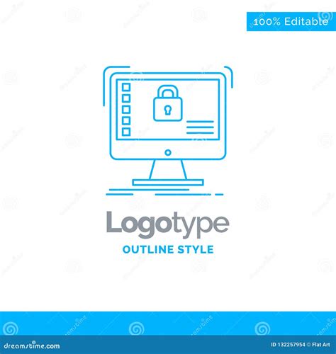 Blue Logo Design For Secure Protection Safe System Data Bus Stock