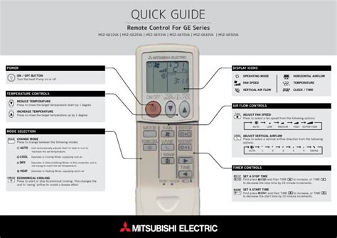 Mitsubishi Aircon Remote Control Guide Pdf Air Conditioning