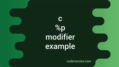 What Is P Modifier In C Programming Codevscolor