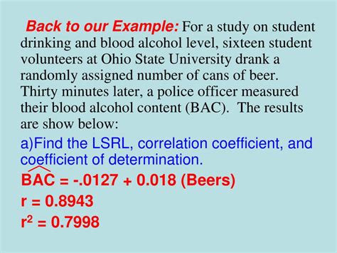 Ppt Regression Analysis Understanding Bac And Beer Consumption