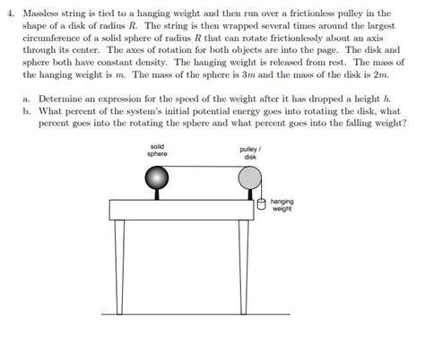 Solved Massless String Is Tied To A Hanging Weight And Then Chegg