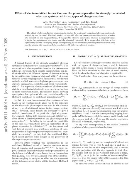 Pdf Effect Of Electron Lattice Interaction On The Phase Separation In