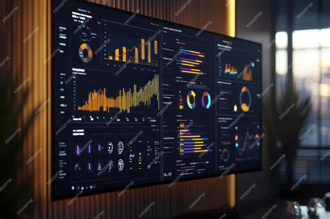 modern monitor displaying data analytics and graphs premium ai