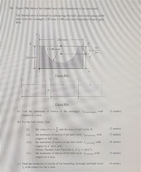 Solved B4 Figure B4a Shows The Shaded Area With Dimensions