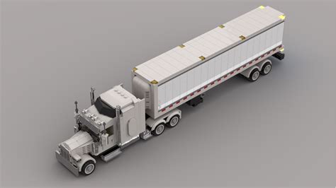 Lego Moc Kenworth W900 Semi Truck With Trailer Minifigscale By Yanix