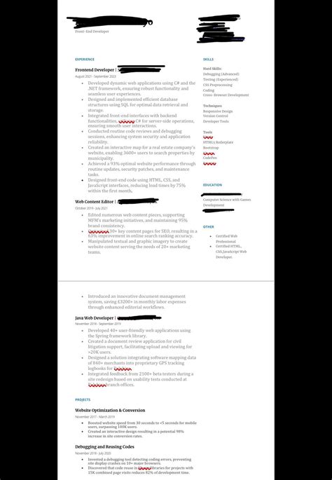 Please Can You Help Me With My Cv Any Pointers For Improvement R